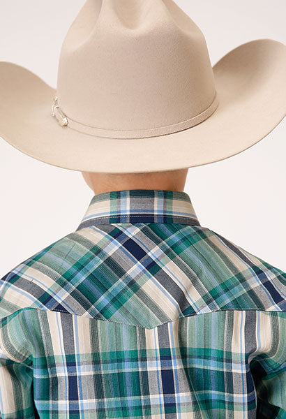 Boy's Roper Long Sleeve Shirt Amarillo Collection- Ocean Plaid | Nate's ...